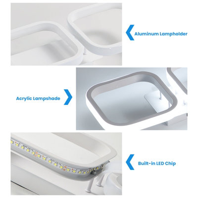 Goeco LED ceiling light, Acrylic Metal, 6000K 30W