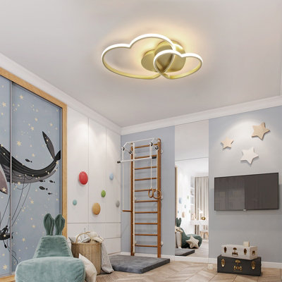 GOECO LED Heart-Shaped Ceiling Light Gold 52x35.5x7.5CM