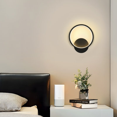 Goeco LED Indoor Wall Light, 12W 220V, Black, 19.5cm Dia