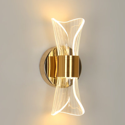 Goeco Luxury Acrylic Wall Lamp - Gold, 12W 220V, 3000K-6500K