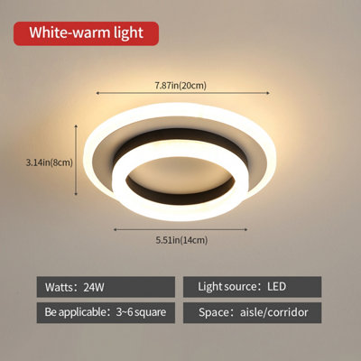 Goeco Modern Led Ceiling Light, 24W 2600LM, Acrylic, 3000K Warm White
