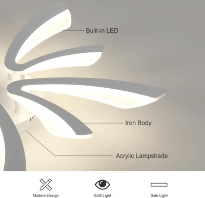 Goeco Modern LED Ceiling Light, 50W 5625LM, 70cm, 4500K Natural White ...