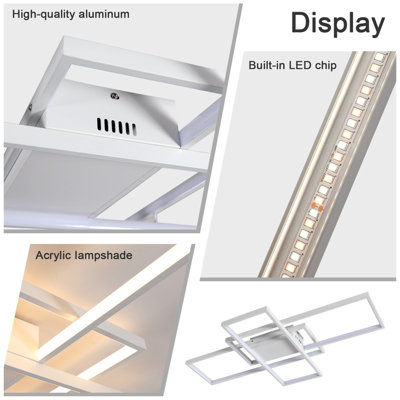 Goeco Modern Rectangular LED Ceiling Light - 85W 220V, 105x60cm White