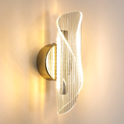 Goeco Modern Simple LED Wall Lamp - Gold,12W 220V, 21.8x8cm, 3000K-6500K