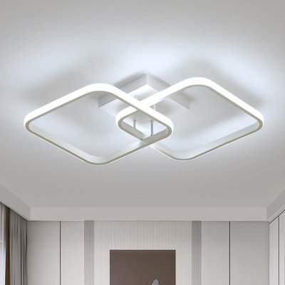 Goeco Modern Square Ceiling Light, LUSTRES LED, 42W, 6500k Dia 59cm, White