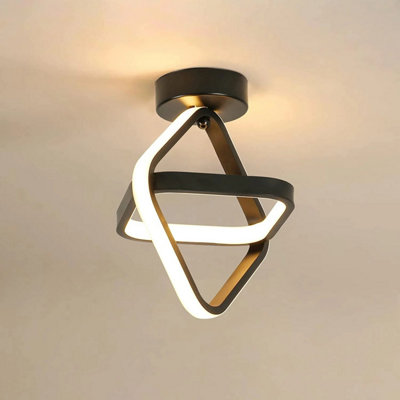 Goeco Square Ceiling Light Black Square Warm Light 220V Color ...