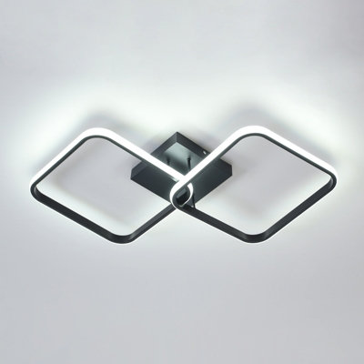 Goeco Square LED Aluminum Ceiling Light Black Square