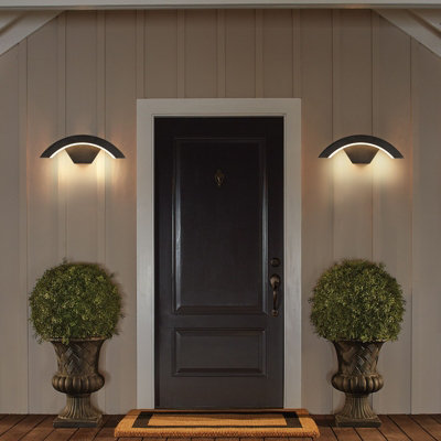 Goeco U-shaped outdoor wall light black 24W non-induction warm light 220V