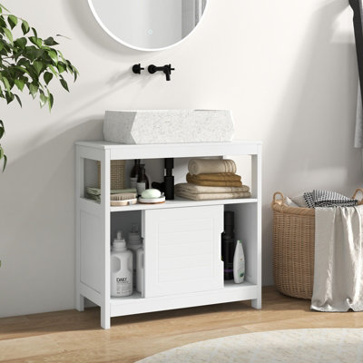 GOFLAME Bathroom Under Sink Vanity Cabinet with 2 Sliding Door