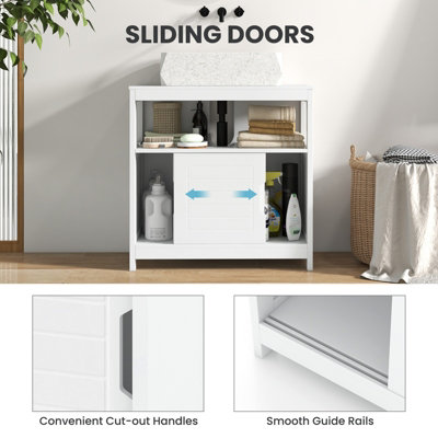 GOFLAME Bathroom Under Sink Vanity Cabinet with 2 Sliding Door