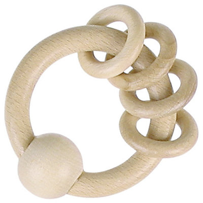 Goki Touch Ring Rattle Natural Wood Toy | DIY at B&Q