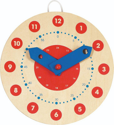 Goki Wooden Clock Time Telling Educational Toy | DIY at B&Q