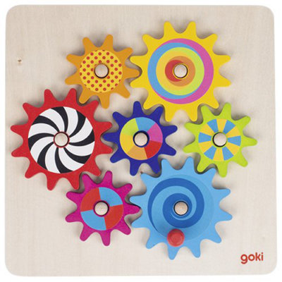 Goki Wooden Cogwheel Game Learning Resource Motor Skills Childrens Toy ...