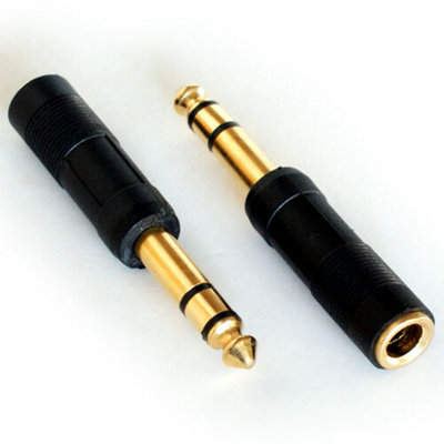 GOLD 6.35mm 1/4" Stereo Male to Female Socket Port Protector Equipment ...