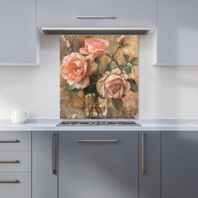 Gold And Black Marble Effect Premium Glass Kitchen Splashback W700mm x ...