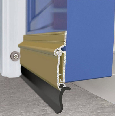 Gold Auto Seal Aluminium Door Draught Excluder Automatic Weather Bar ...