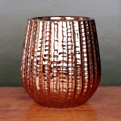 Gold Ceramic Planter Plant Pot | DIY at B&Q