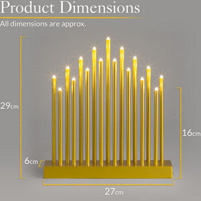 Gold Christmas Candle Bridge Tower Light Christow