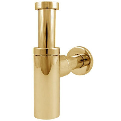Gold Colour Finished Bathroom Basin Drain Waste Bottle Sink Outlet Siphon