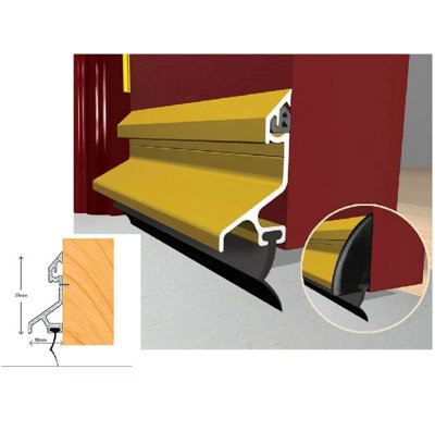 Gold Expelex Aluminium Door Draught Excluder Rain Deflector Weather Bar ...