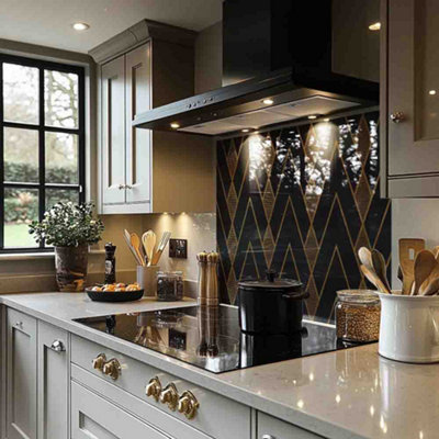 Gold Geometreic Lines Splash Back designer style