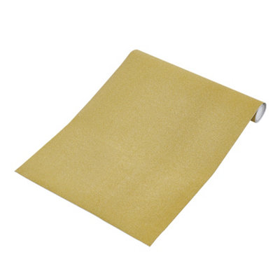 Gold Glitter Effect Self Adhesive Wallpaper Plain PVC Wallpaper Roll ...