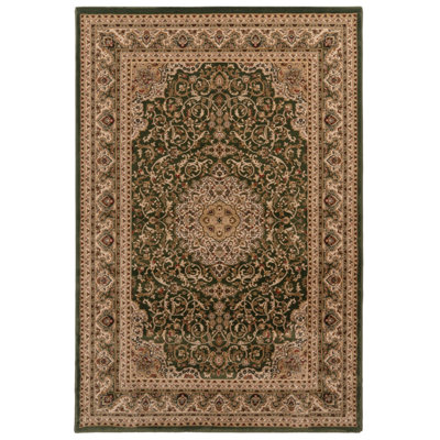 Gold Green Classical Oriental Medallion Runner Rug 60cm x 240cm | DIY ...
