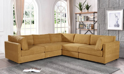 Gold Jumbo Cord Sofa Corner 2C2 Modular