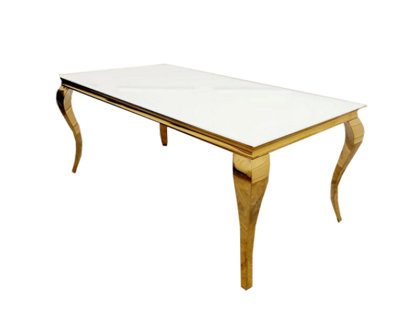 Gold Louis Dining Table With Gold Long Metal Legs - Add Professional ...