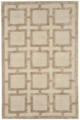 Gold Luxurious Geometric Handmade Modern Easy to Clean Rug For Bedroom ...