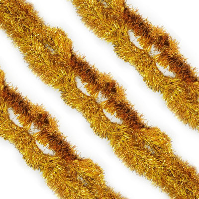 Gold Metallic Shiny Christmas Tinsel Garland for Xmas Tree & Home ...
