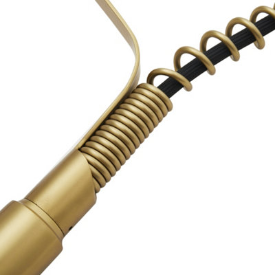 Gold Stainless Steel Side Lever Kitchen Spring Neck Kitchen Tap Mixer Tap