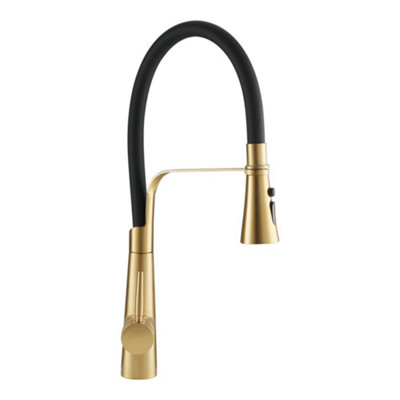 Gold Stainless Steel Side Lever Kitchen Spring Neck Pull Out Kitchen ...