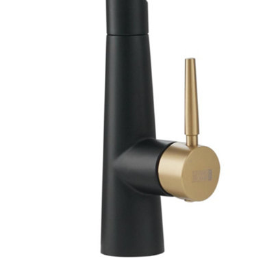 Gold Stainless Steel Side Lever Kitchen Spring Neck Pull Out Kitchen ...