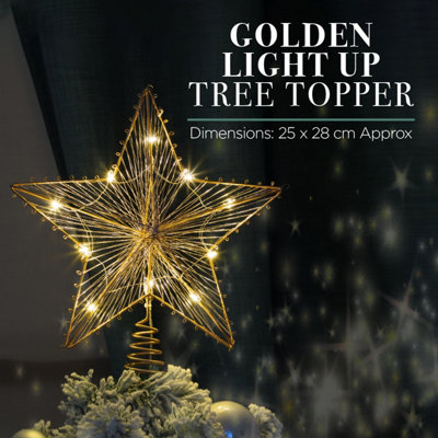 Gold Star Shaped Christmas Tree Topper