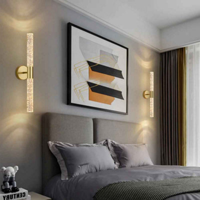 Golden Crystal Rod LED Wall Light 51 x 10 x 4 cm Modern Interior Wall ...