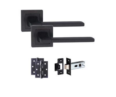 Golden Grace 5 Set Matt Black Aztec Design Straight Door Handle On ...