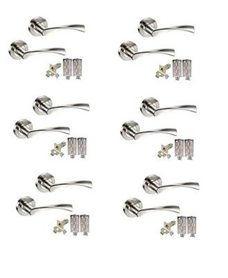 Golden Grace 6 Sets Twist Astrid Style Chrome Door Handles on Rose ...