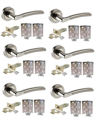 Golden Grace Indiana Style Chrome Internal Door Handles, Duo Finish, 6 ...