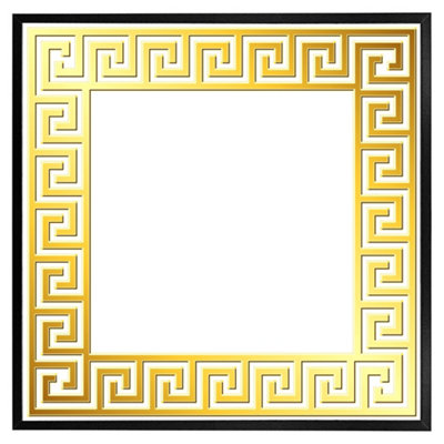 Golden greek ornamental frame (Picutre Frame) / 30x30" / White | DIY at B&Q