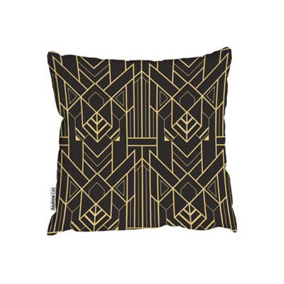 golden lined shape (Cushion) / 45cm x 45cm