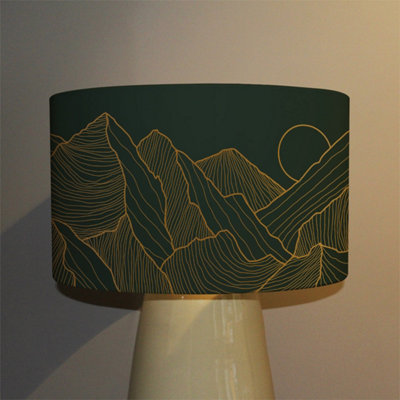 Golden mountain line art (Ceiling & Lamp Shade) / 45cm x 26cm / Lamp ...