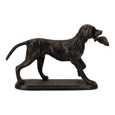 Golden Retrievor Labrador Dog Cast Iron Statue Figure Trophy Fireplace ...