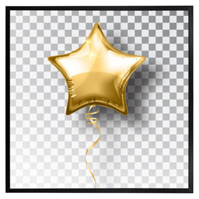 Golden star balloon (Picutre Frame) / 12x12" / Brown | DIY at B&Q