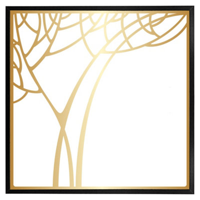 Golden tree (Picutre Frame) / 24x24" / Grey