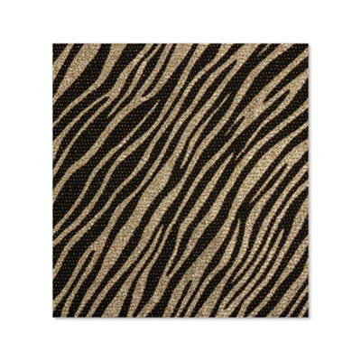 Golden Zebra Print Premium Glass Kitchen Splashback W600mm x H650mm