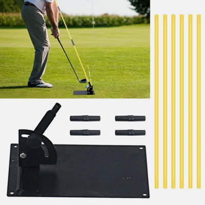 Golf Swing Plane Alignment Training Practice Aid Plate Stick Holder ...