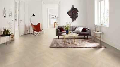 Goliath Ancares Herringbone Vinyl by Remland (Beige, 4m x 3m)