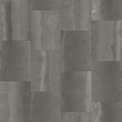 Goliath Kaolin Tile Vinyl by Remland (Dark Grege, 2m x 2m)