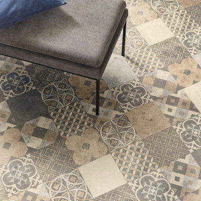 Goliath Zaragoza Tile Vinyl by Remland (Stone, 3m x 2m)